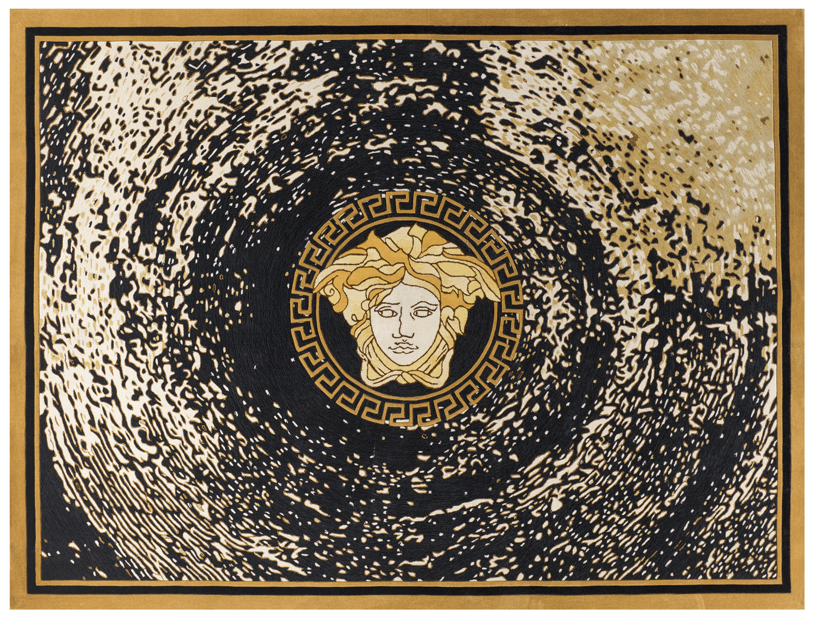 Rectangle medusa head hand tufted wool rug for living room