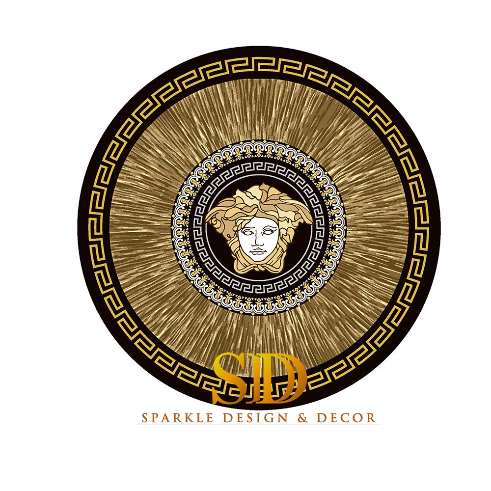 Round versace style home rugs hand tufting rug
