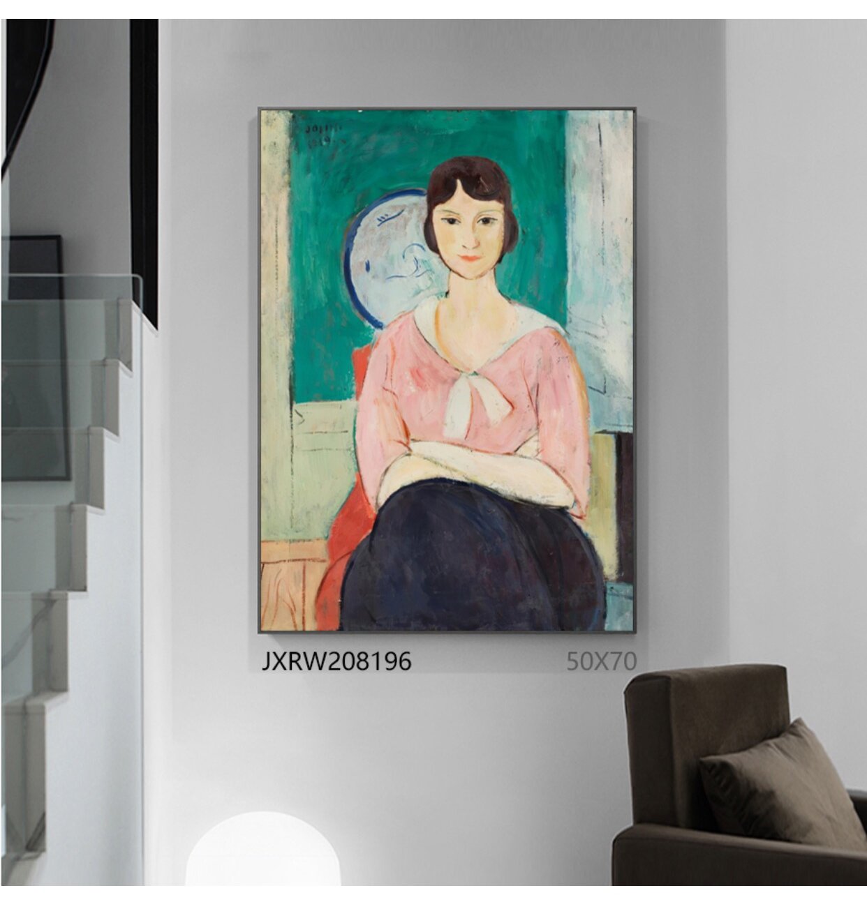 Handmade oil canvas wall figure painting